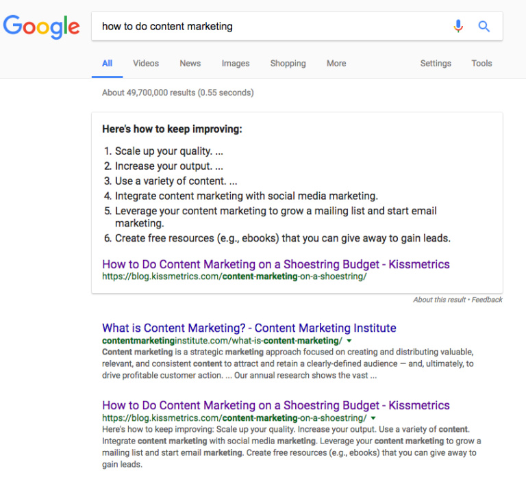 How to Get Your Content in the Google SERP’s Featured Snippet